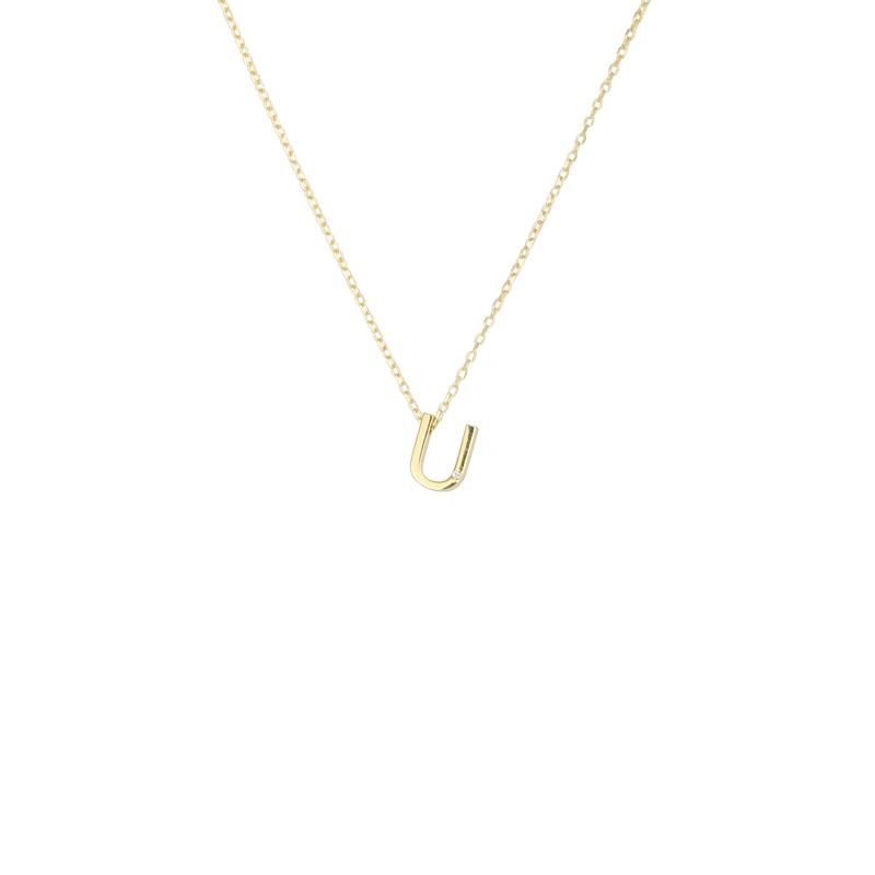 Altın U Harfi Kolye
