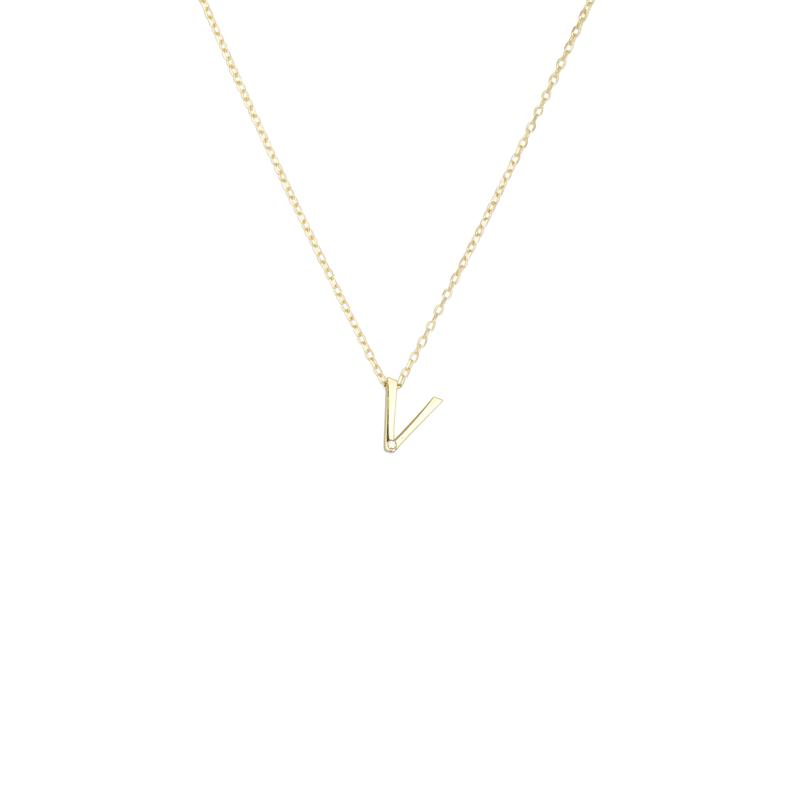 Altın V Harfi Kolye