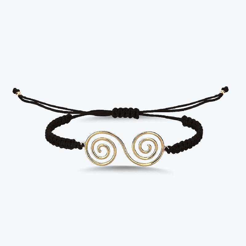 Altın Çift Sarmal Yansıma Bileklik