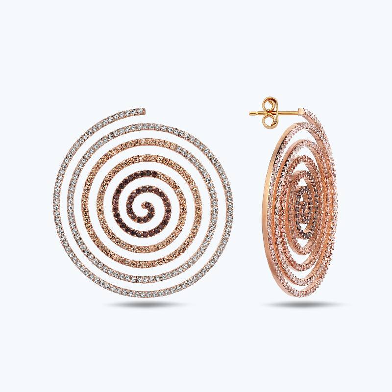 Altın Sarmal Yansıma Küpe