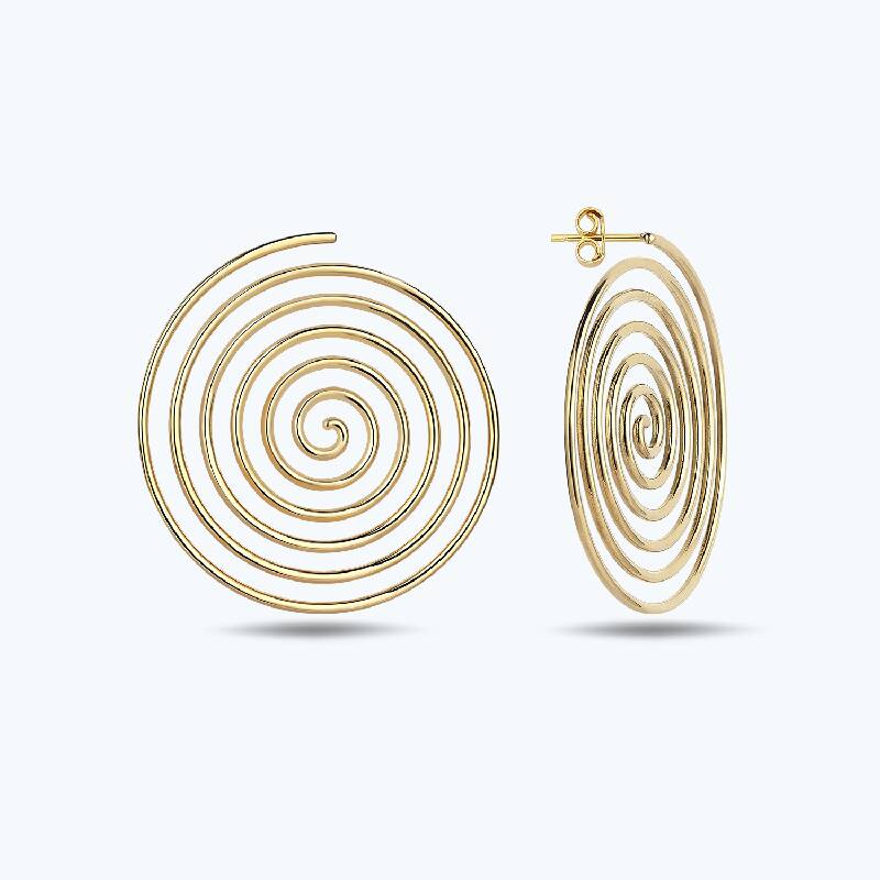 Altın Sarmal Yansıma Küpe