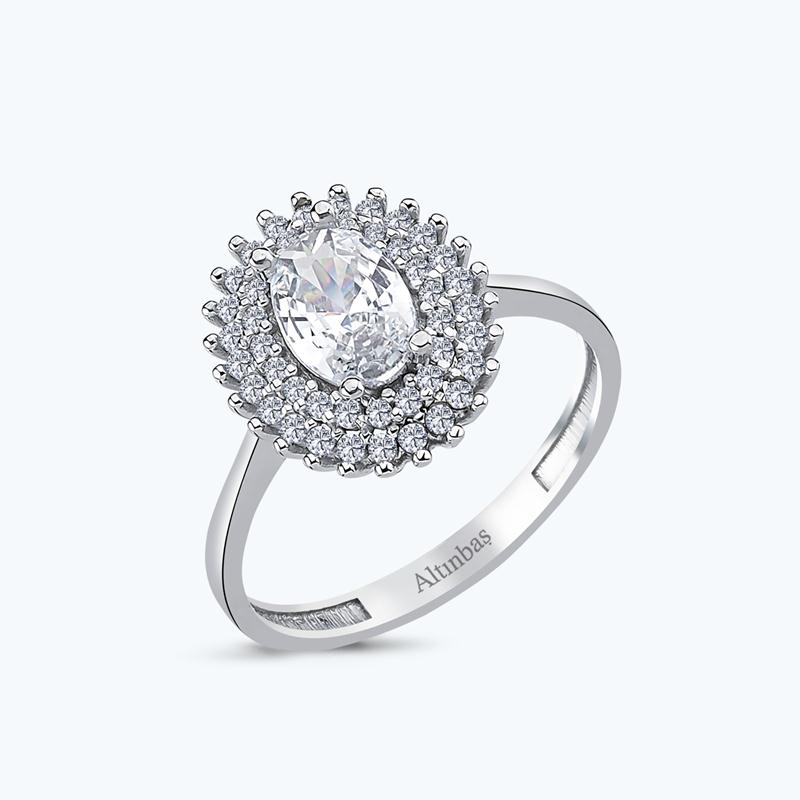 Altın Oval Tektaş Yüzük