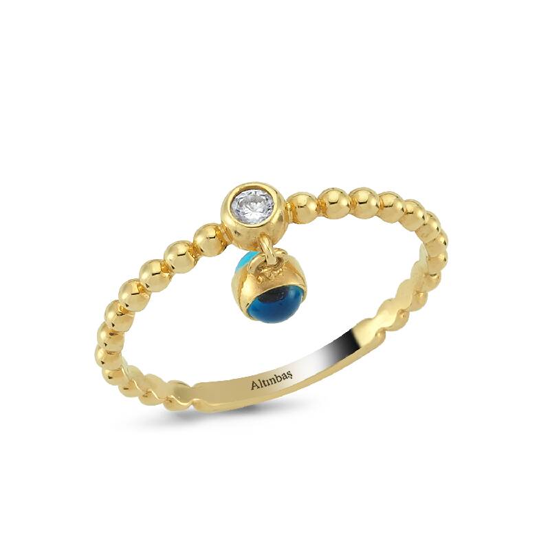 Altın Nazar Boncuklu Yüzük