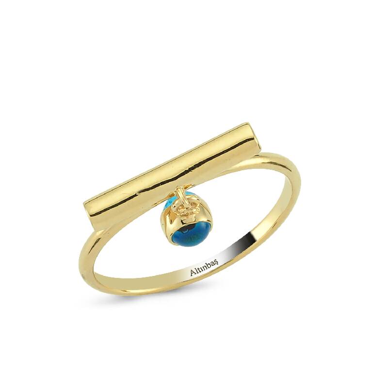 Altın Nazar Boncuklu Yüzük