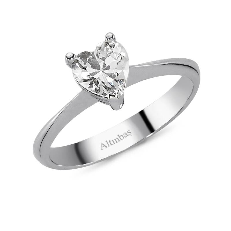 Altın Kalp Tektaş Yüzük